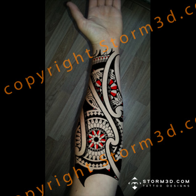 Red Polynesian Tattoo